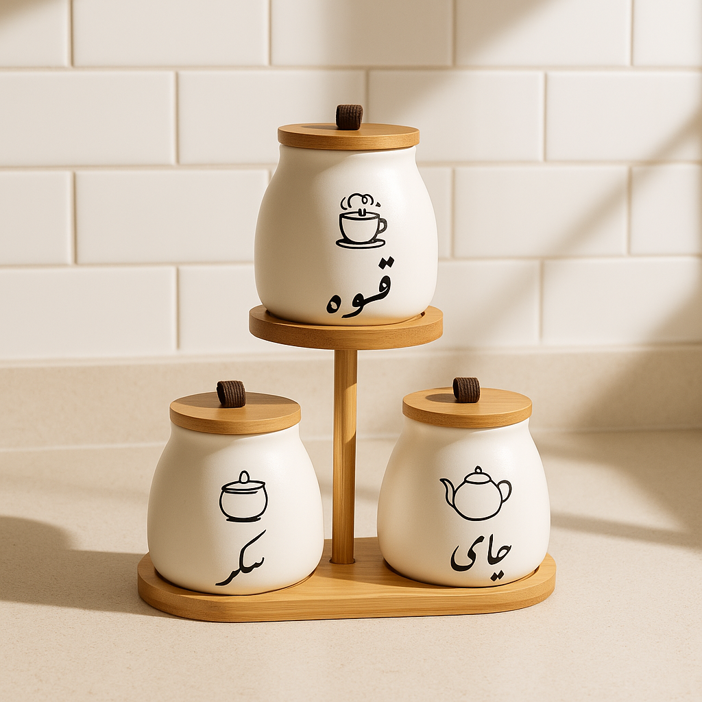 Arabic Script Ceramic Jar Set – Smart Bazaar